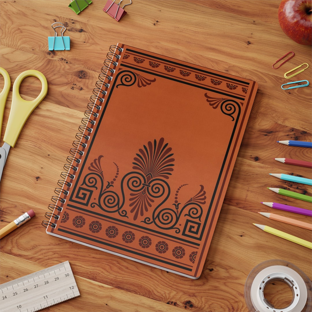 Greek Geometric Spiral Notebook.greek Historical Design Vintage ...