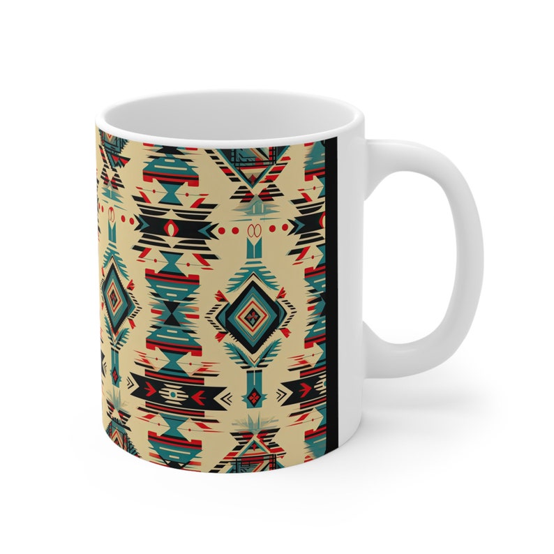 Retro Native American Indian Pattern Mug. Coffee or Tea Mug, Tribal Art ...