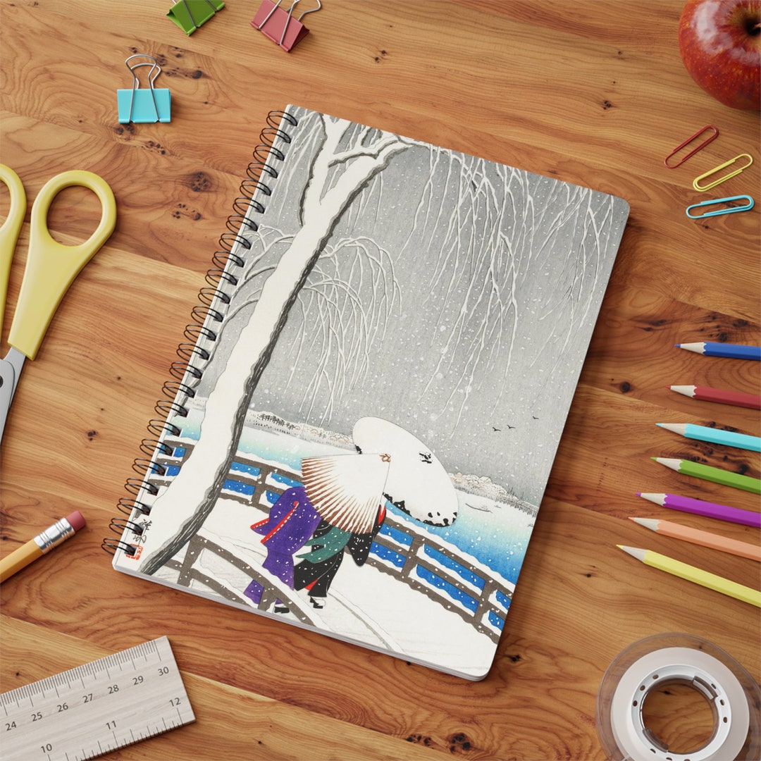 Yanagi Bridge Journal – Ohara Koson Japanese Art Notebook, Winter Scene ...