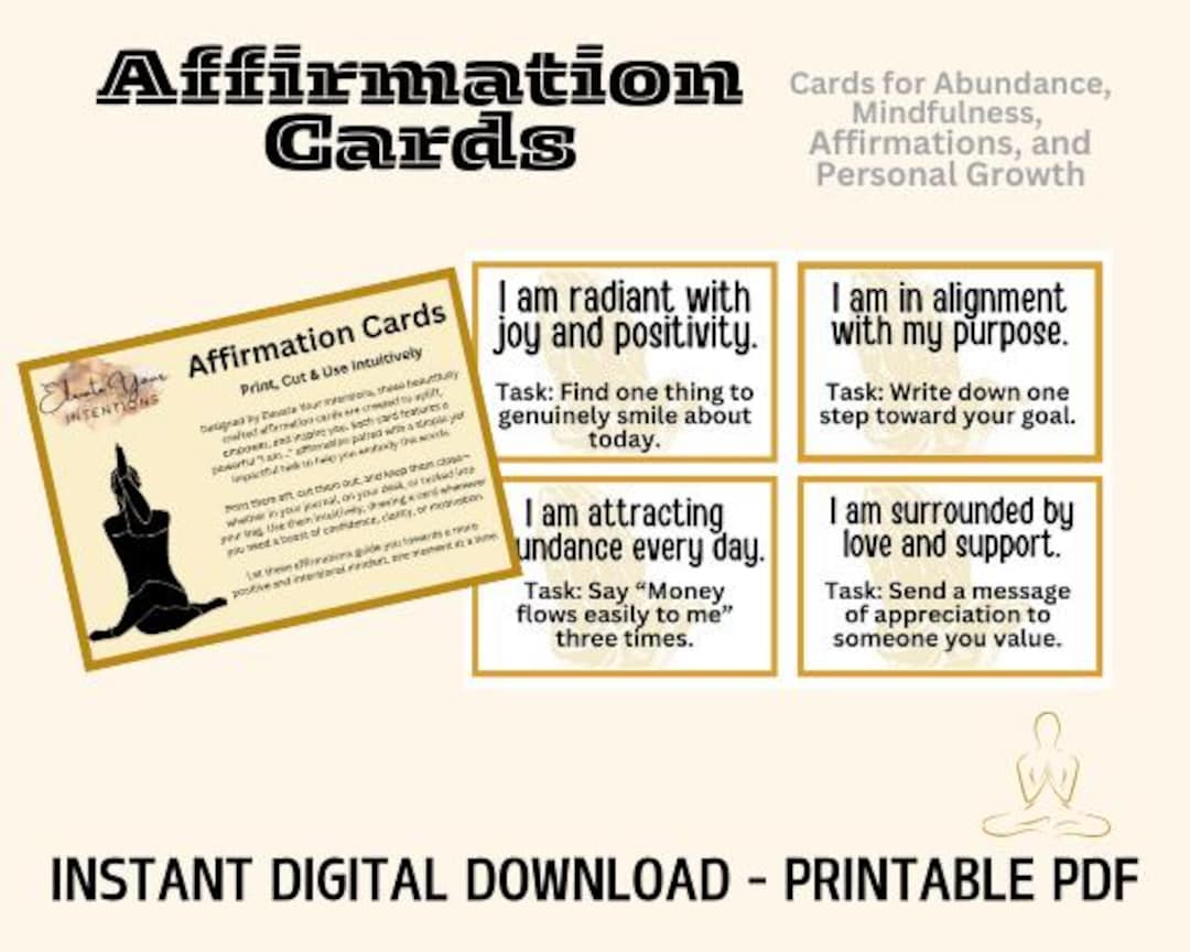 Printable 'I Am' Affirmation Cards – Daily Inspiration, Mindfulness ...