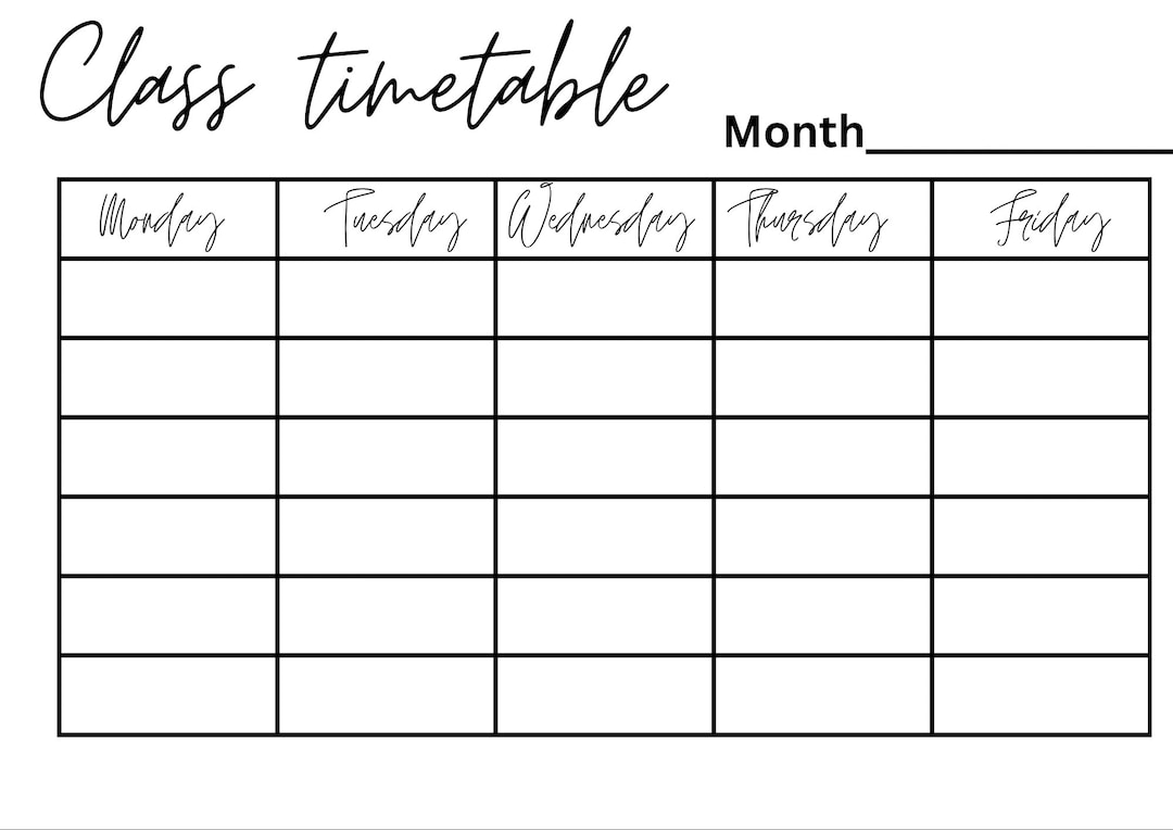 Classroom Timetable - Etsy