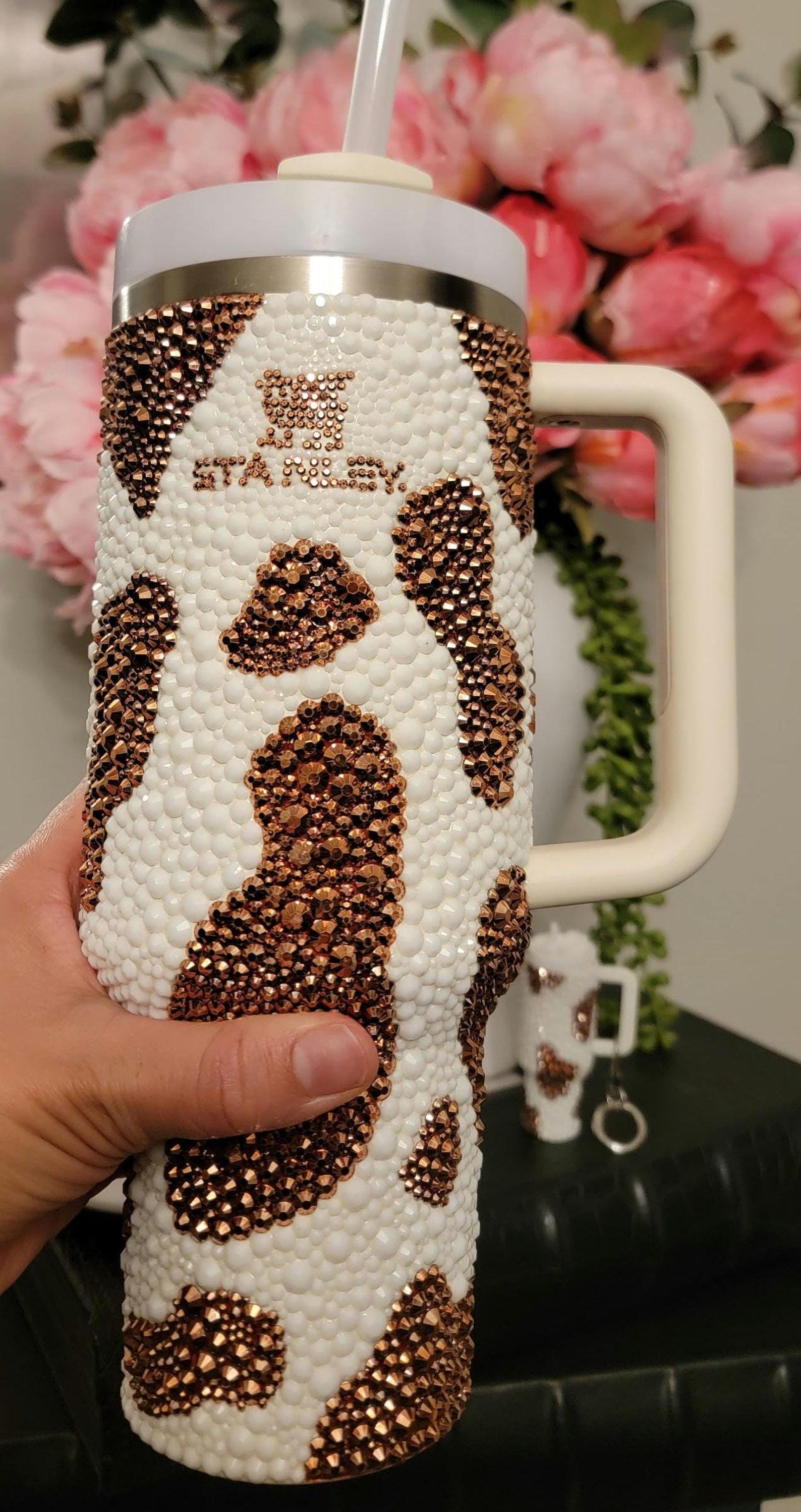 Cow Print Bedazzled Stanley - Etsy
