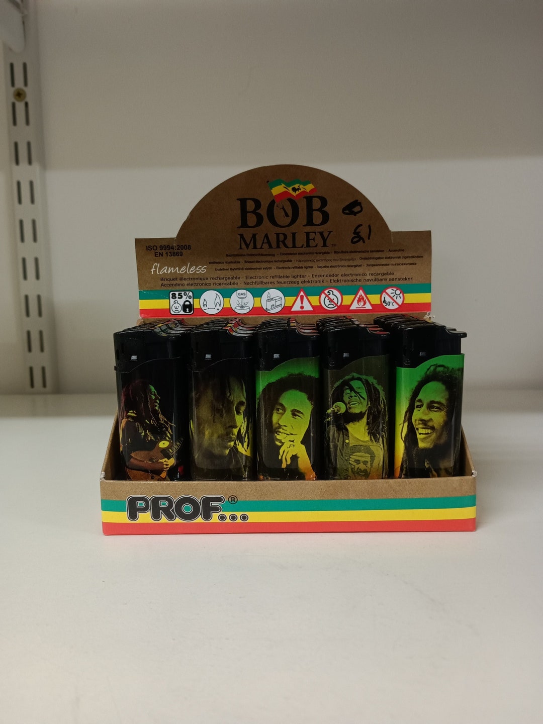 Bob Marley Flameless Lighter - Button Bob Marley Lighter - Rasta Colour ...