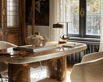 Beautiful Virtual Home Office Background With Modern Touches for Video ...