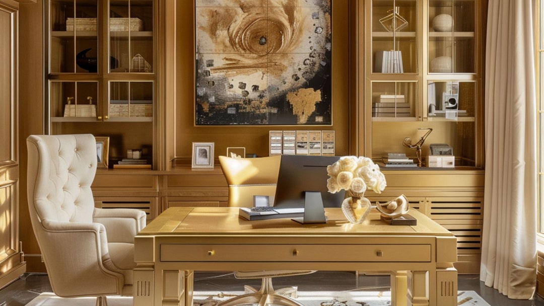 Beautiful Virtual Home Office Background With Modern Touches for Video ...