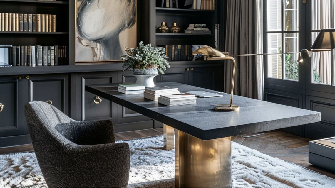 Beautiful Virtual Home Office Background With Modern Touches for Video ...