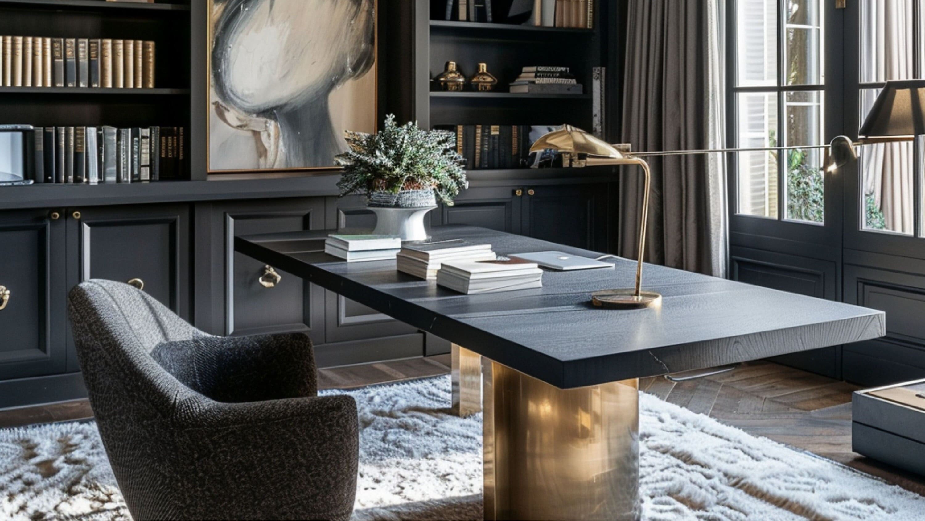 Beautiful Virtual Home Office Background With Modern Touches for Video ...