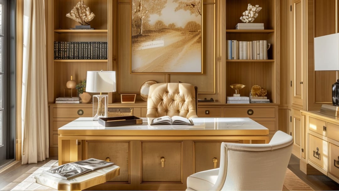 Beautiful Virtual Home Office Background With Modern Touches for Video ...