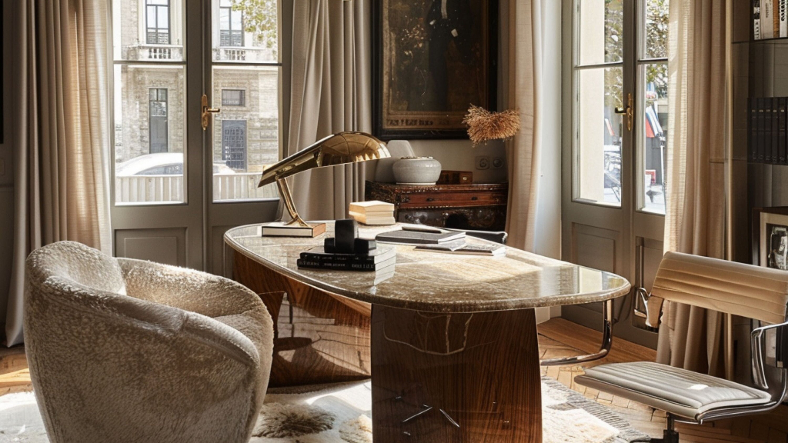 Beautiful Virtual Home Office Background With Modern Touches for Video ...