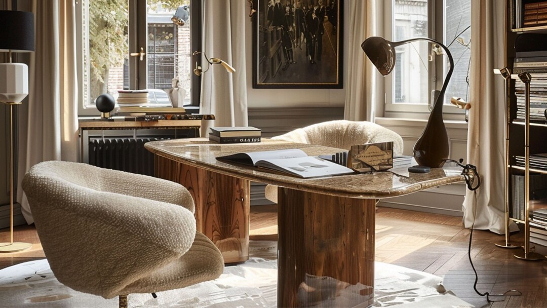 Beautiful Virtual Home Office Background With Modern Touches for Video ...