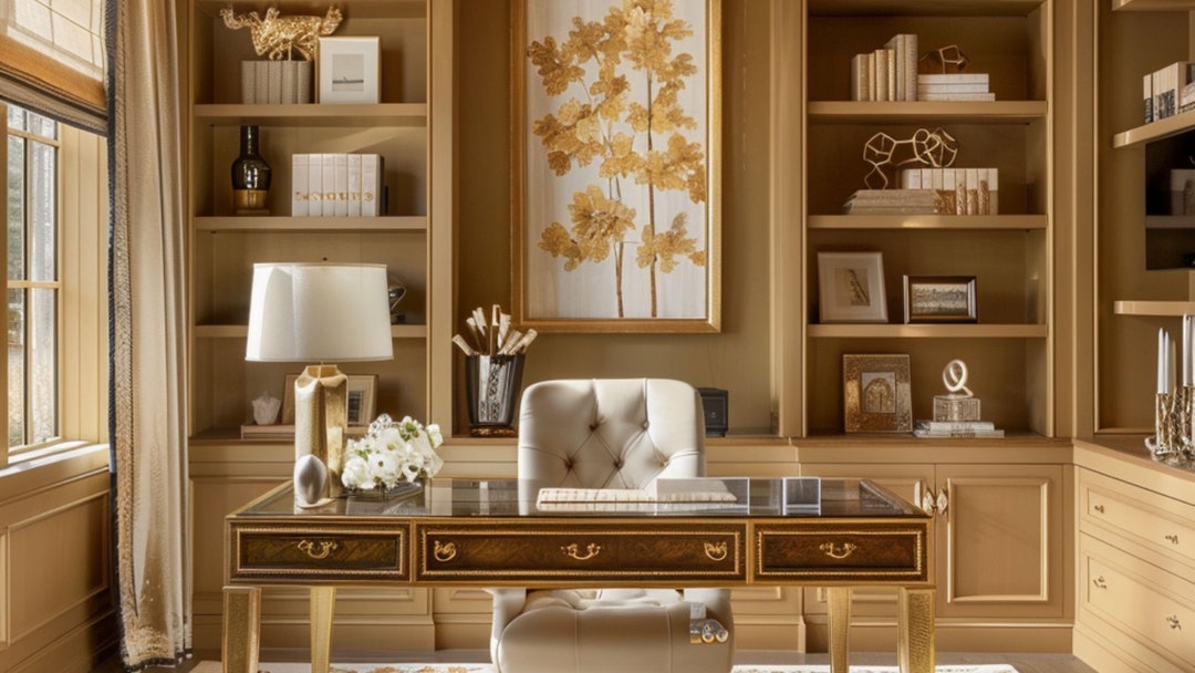 Beautiful Virtual Home Office Background With Modern Touches for Video ...