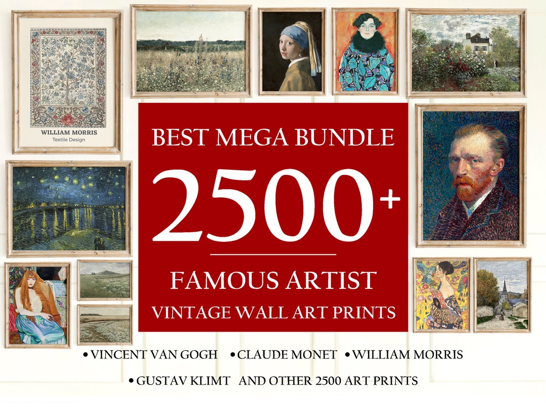 MEGA BUNDLE 2500 Vintage Printable Wall Art Prints, Home Decor, Van ...