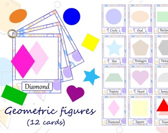 Shapes Flashcards, Forms, Figures, Geometric, Educational, Preschool ...