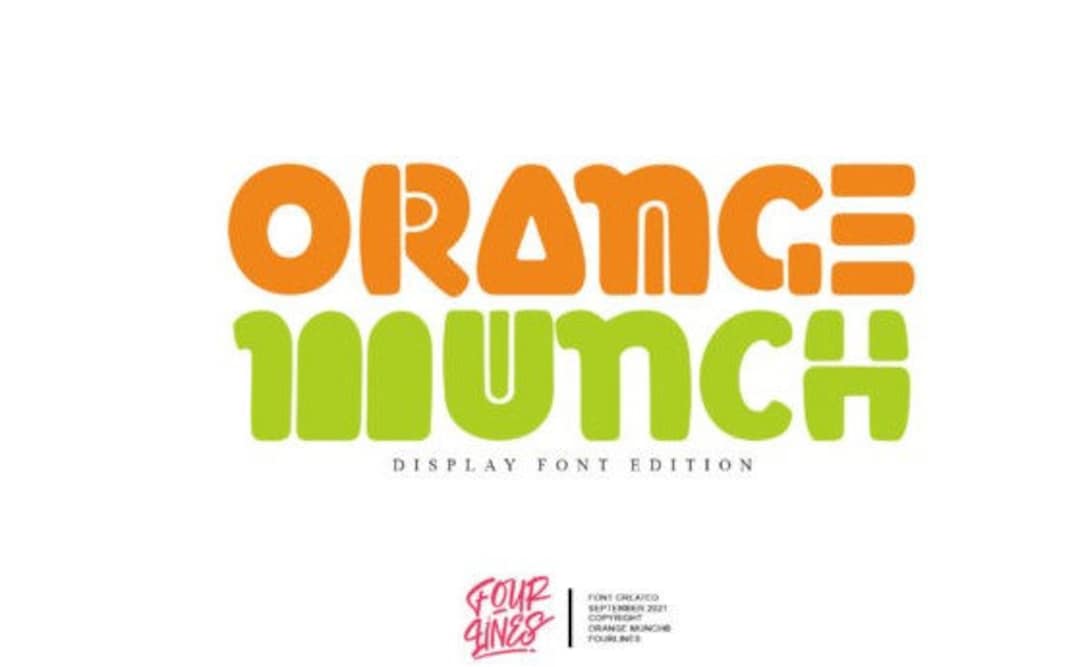 Orange Munch Font, Beautiful Font, Script Font, Vintage Font, Retro ...