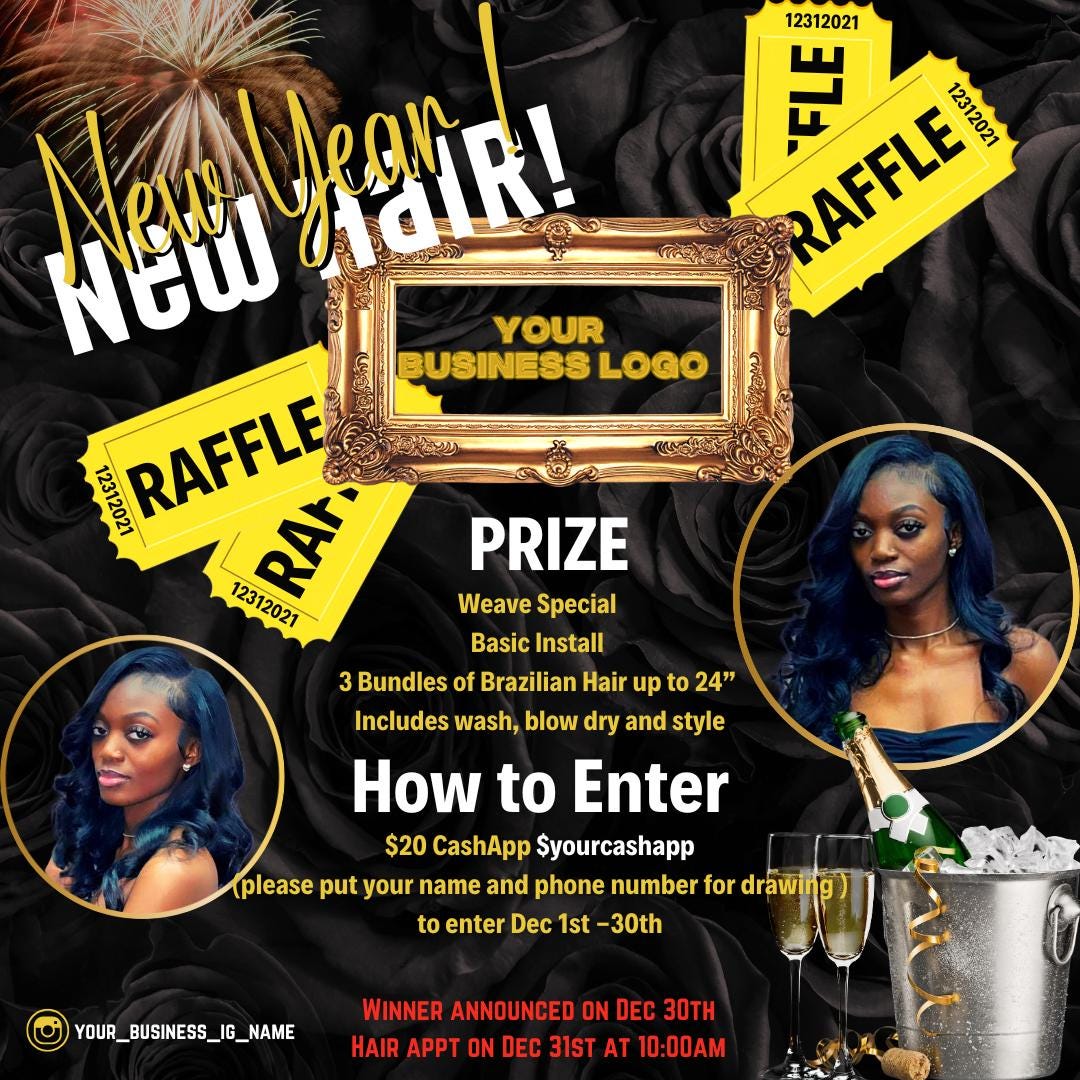 New Year Raffle Sale Template - Etsy