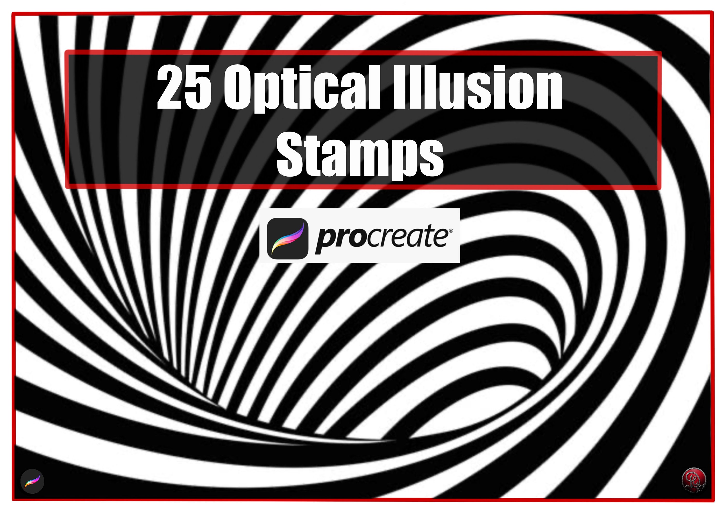 Optical Illusion Stamps for Procreate - Etsy