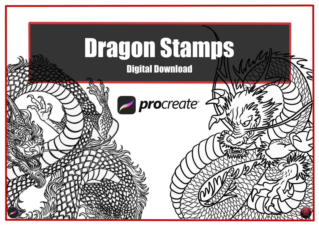 Dragon Stamps for Procreate - Etsy