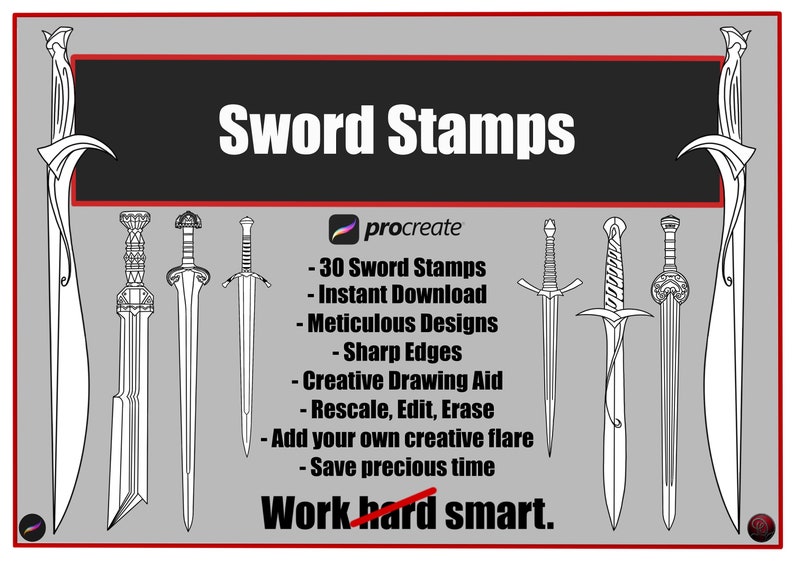 Sword Stamps for Procreate - Etsy
