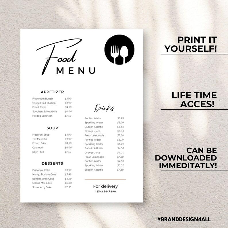 Editable Price List Template Food Menu Restaurant Menu Special Menu ...