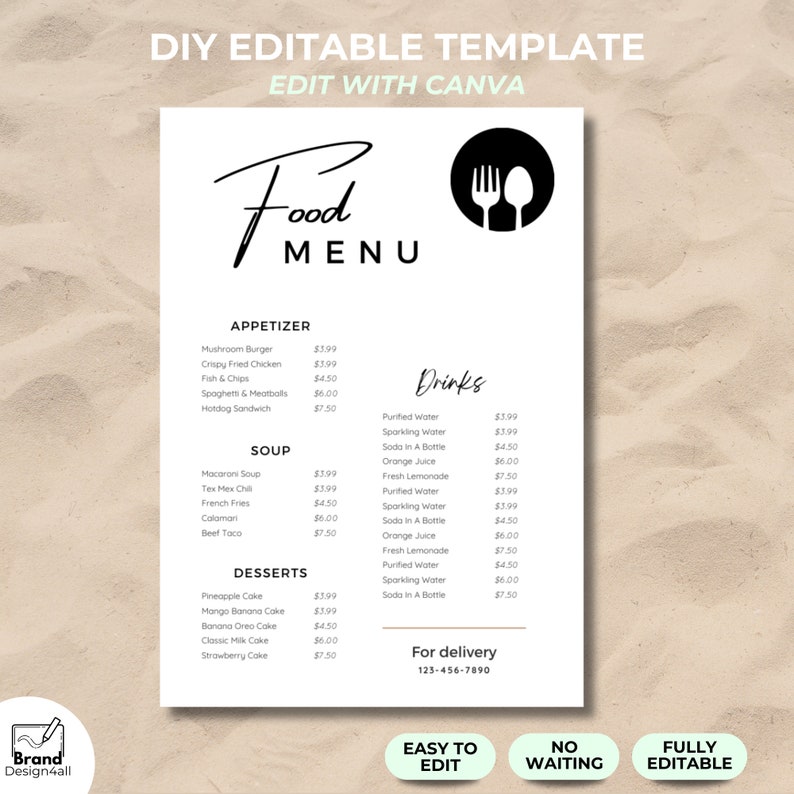 Editable Price List Template Food Menu Restaurant Menu Special Menu ...