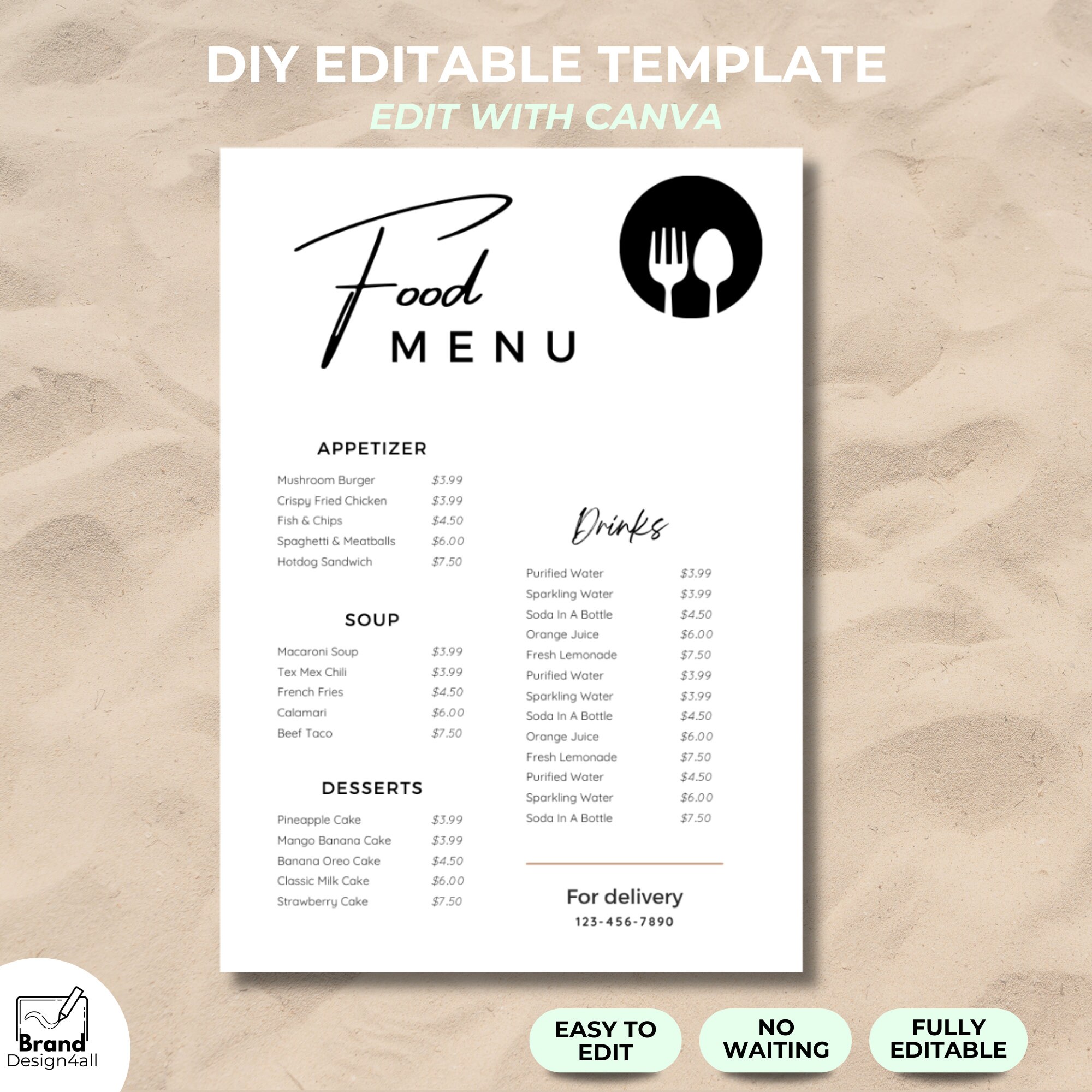 Editable Price List Template Food Menu Restaurant Menu Special Menu ...