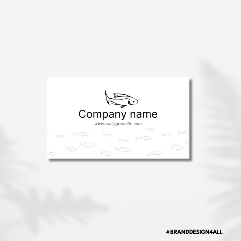 Business Card Fish Company | Digital Template | Canva | Black and White ...