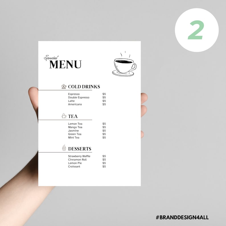 Price List Template Poster Coffee Shop | Menu Template | Easy to Edit ...