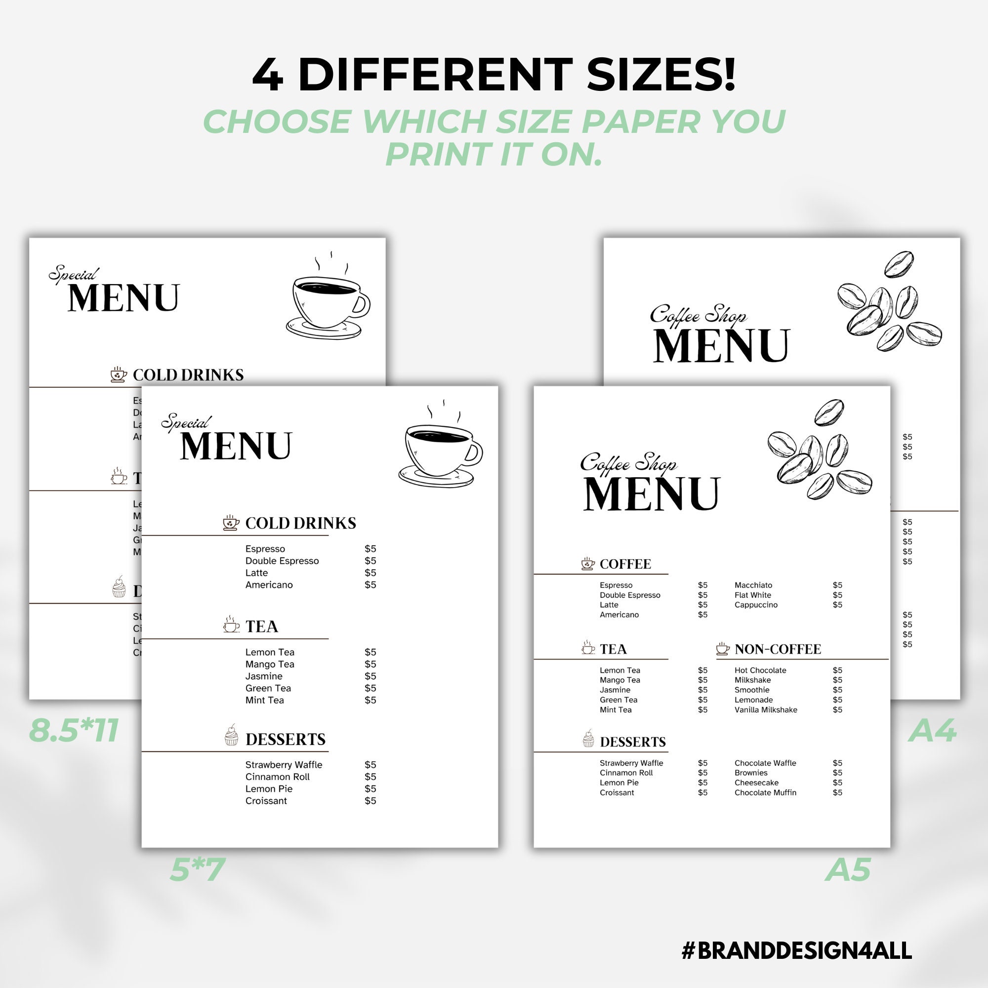 Price List Template Poster Coffee Shop | Menu Template | Easy to Edit ...