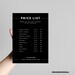 Price List Template Black Poster/flyer Small Business Branding DIY ...
