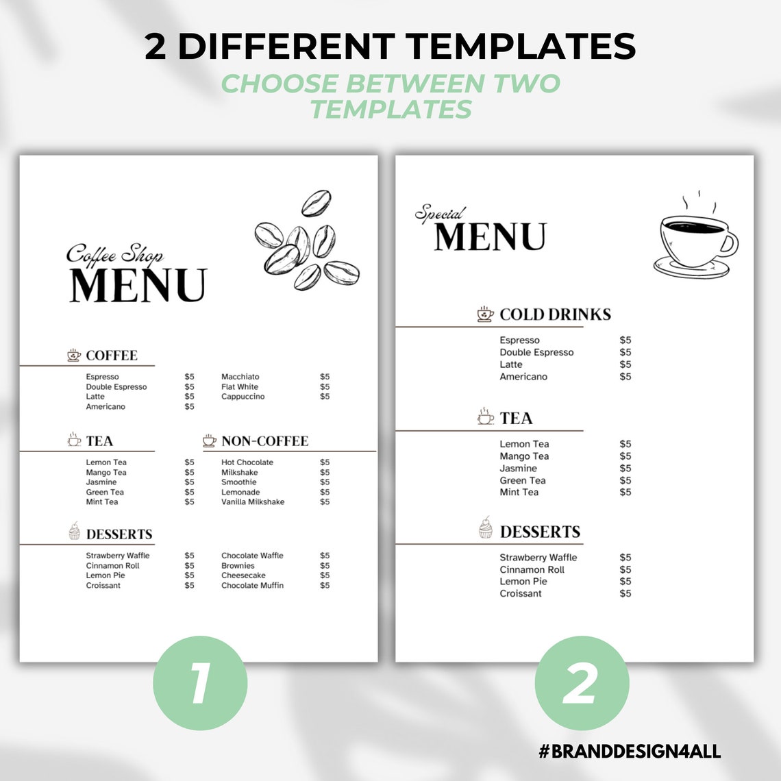 Price List Template Poster Coffee Shop Menu Template Easy to Edit White ...