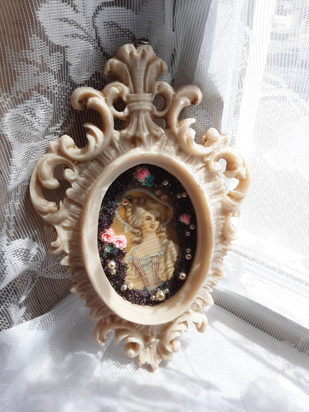 Regency Wall Decor Ornate Collage Art Oval Lady Portrait - Etsy
