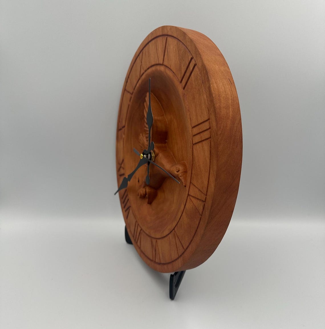 Handcrafted 3D Duck Carved Clock, Cherry Wood With Rubio Hard Wax ...