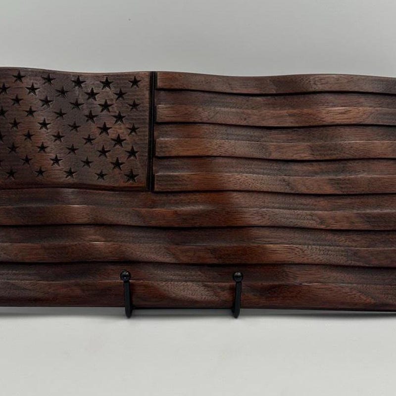 Wooden Wavy American Flag - Etsy
