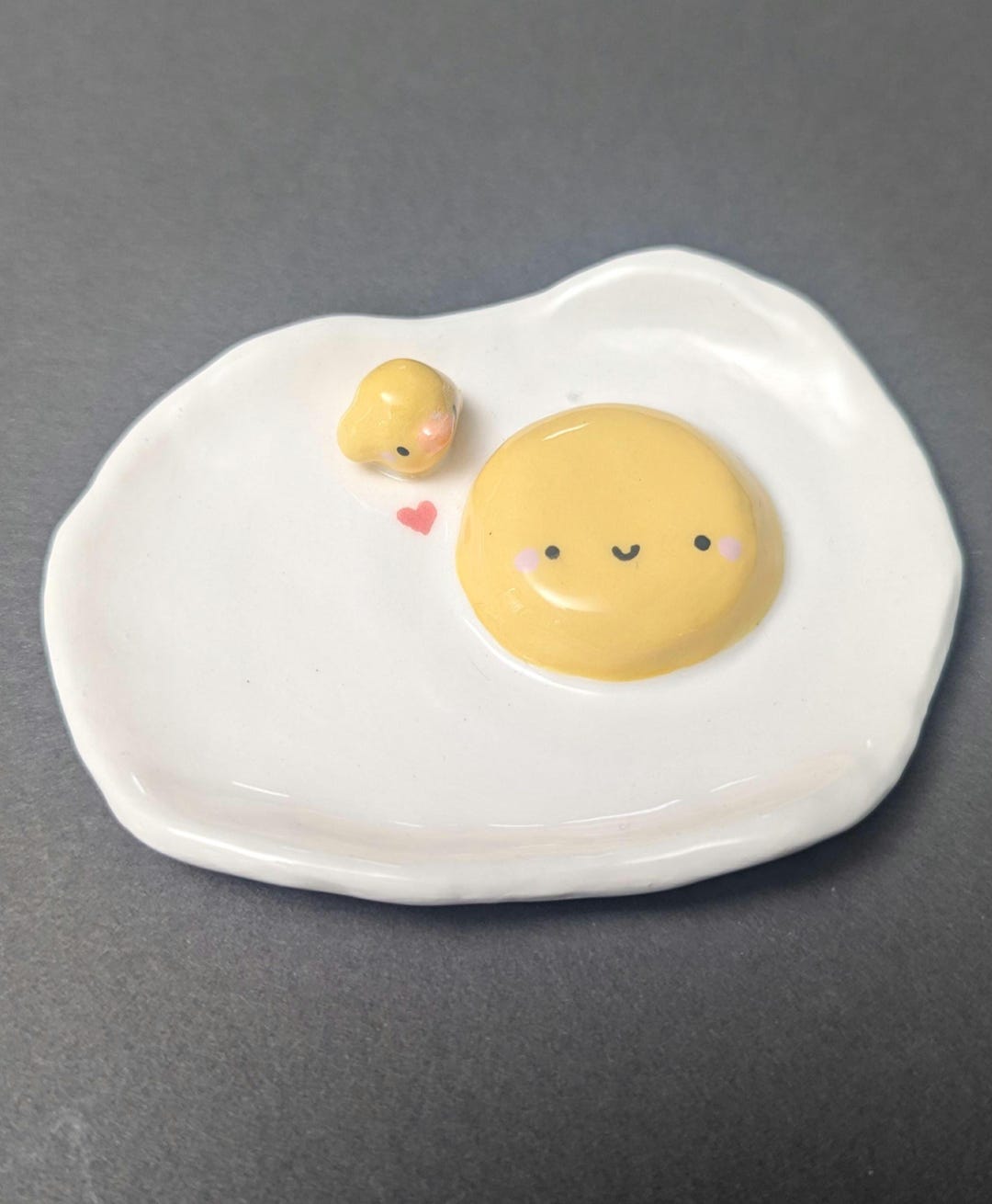 Cute Egg Emoji Ceramic Jewellery, Ring Dish, Trinket Tray - Hand Made ...
