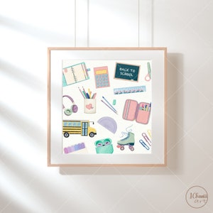 Back to School Clipart, Watercolor School Teacher Clipart, School ...