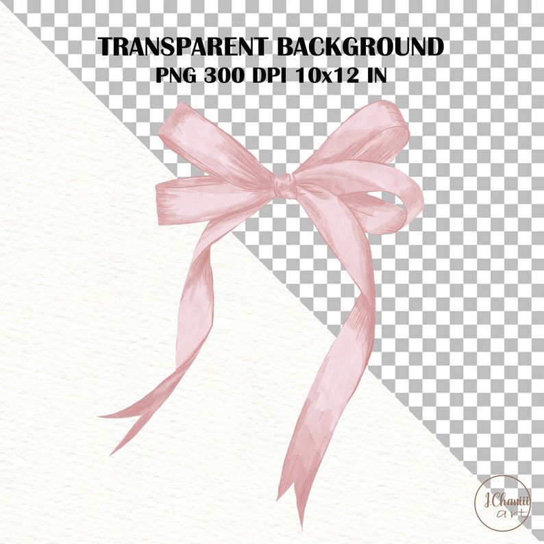 Watercolor Pink Bows Clipart, Watercolor Clip Art, Files Hand Painted ...