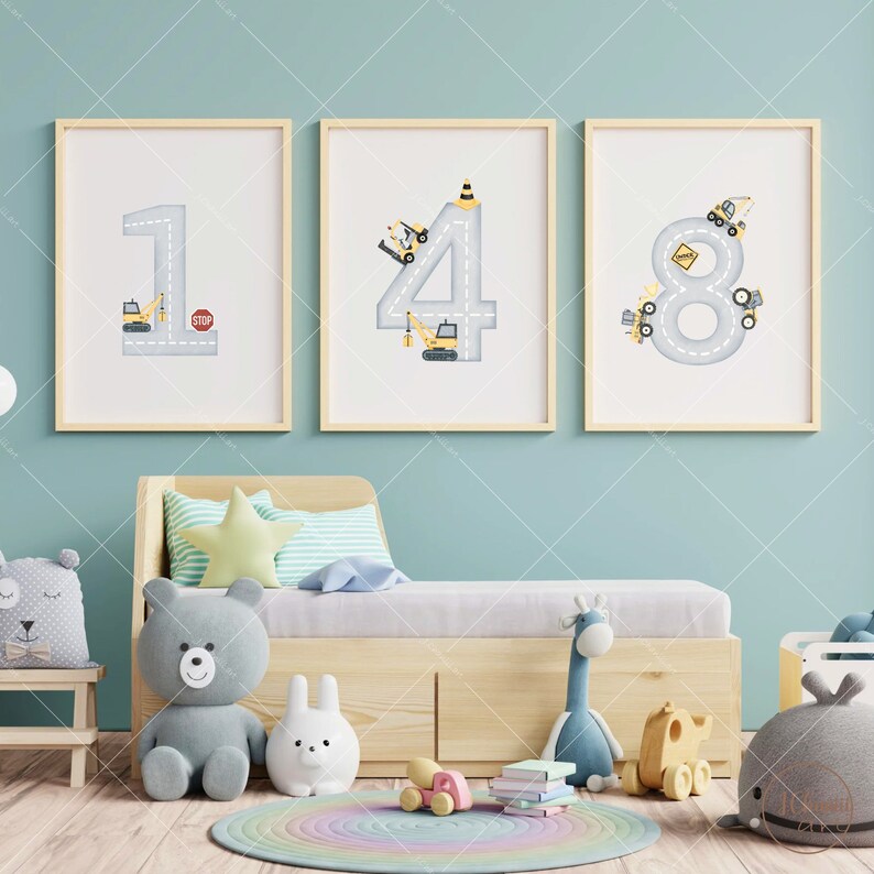 Construction Numbers Clipart, Watercolor Cute Numbers Clip Art, 0-9 ...