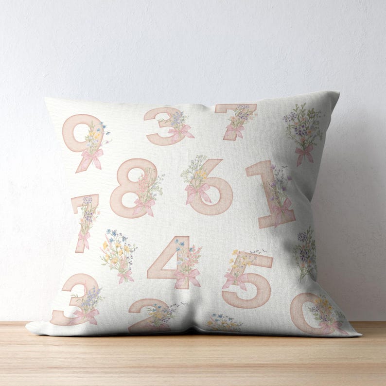 Wildflower Numbers Clipart, Watercolor Cute Numbers Clip Art, 0-9 ...