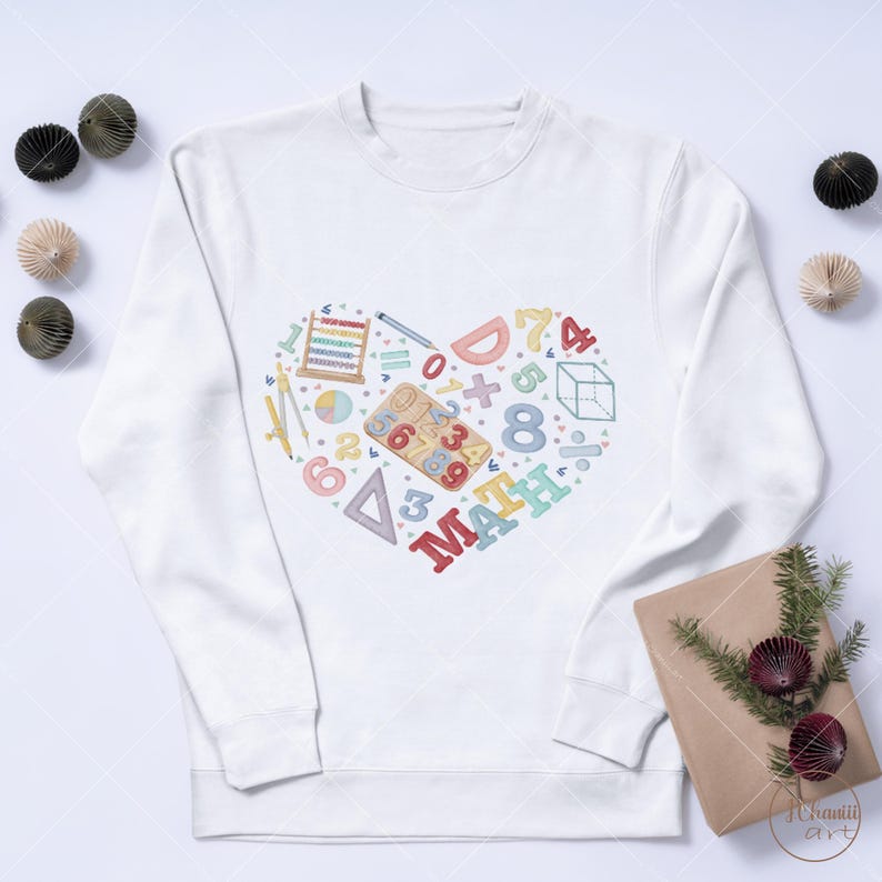 Pastel Math Heart PNG, Back to School Clipart, Watercolor School Art ...