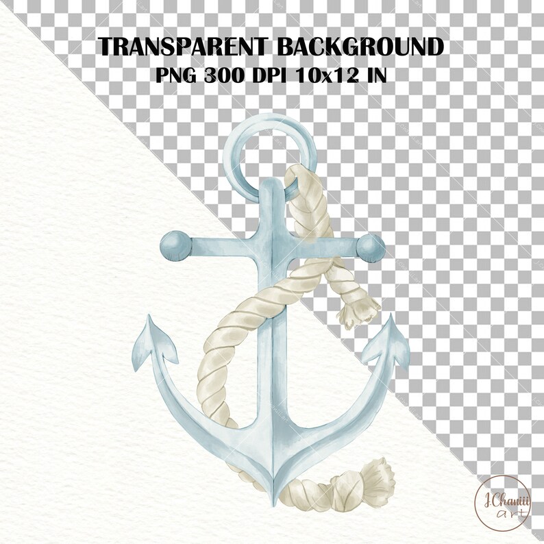 Watercolor Nautical Clipart: Beach, Marine, Sea (PNG, Commercial Use ...
