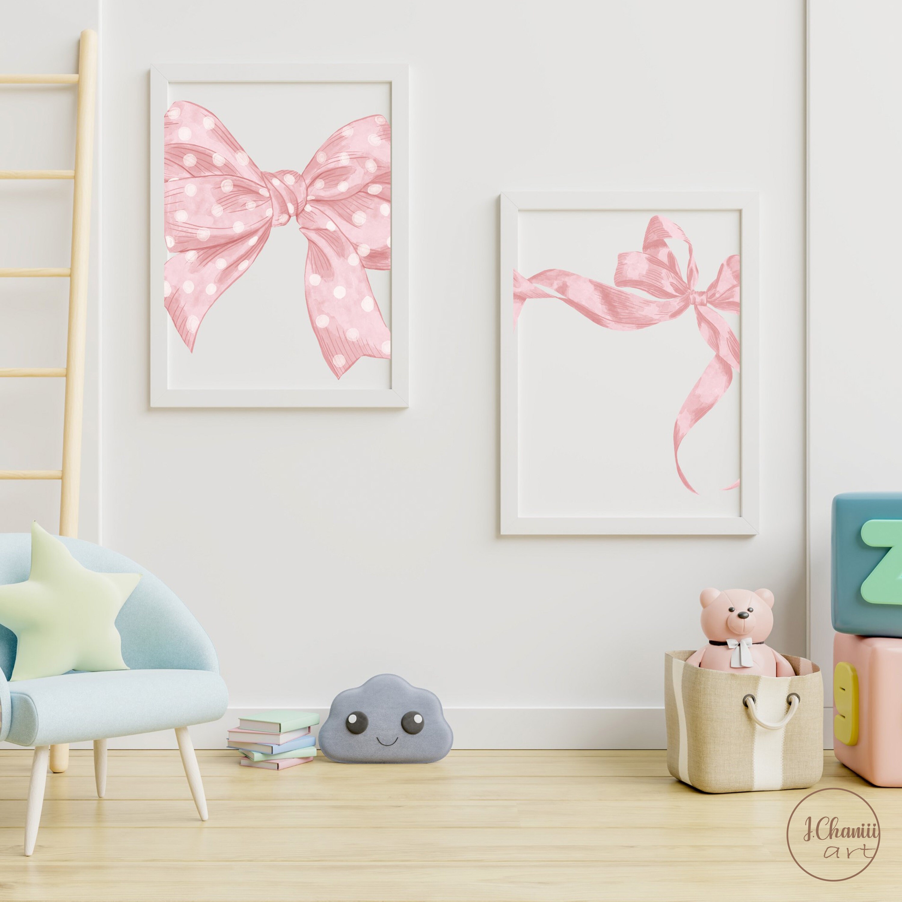 Watercolor Pink Bows Clipart, Watercolor Clip Art, Files Hand Painted ...