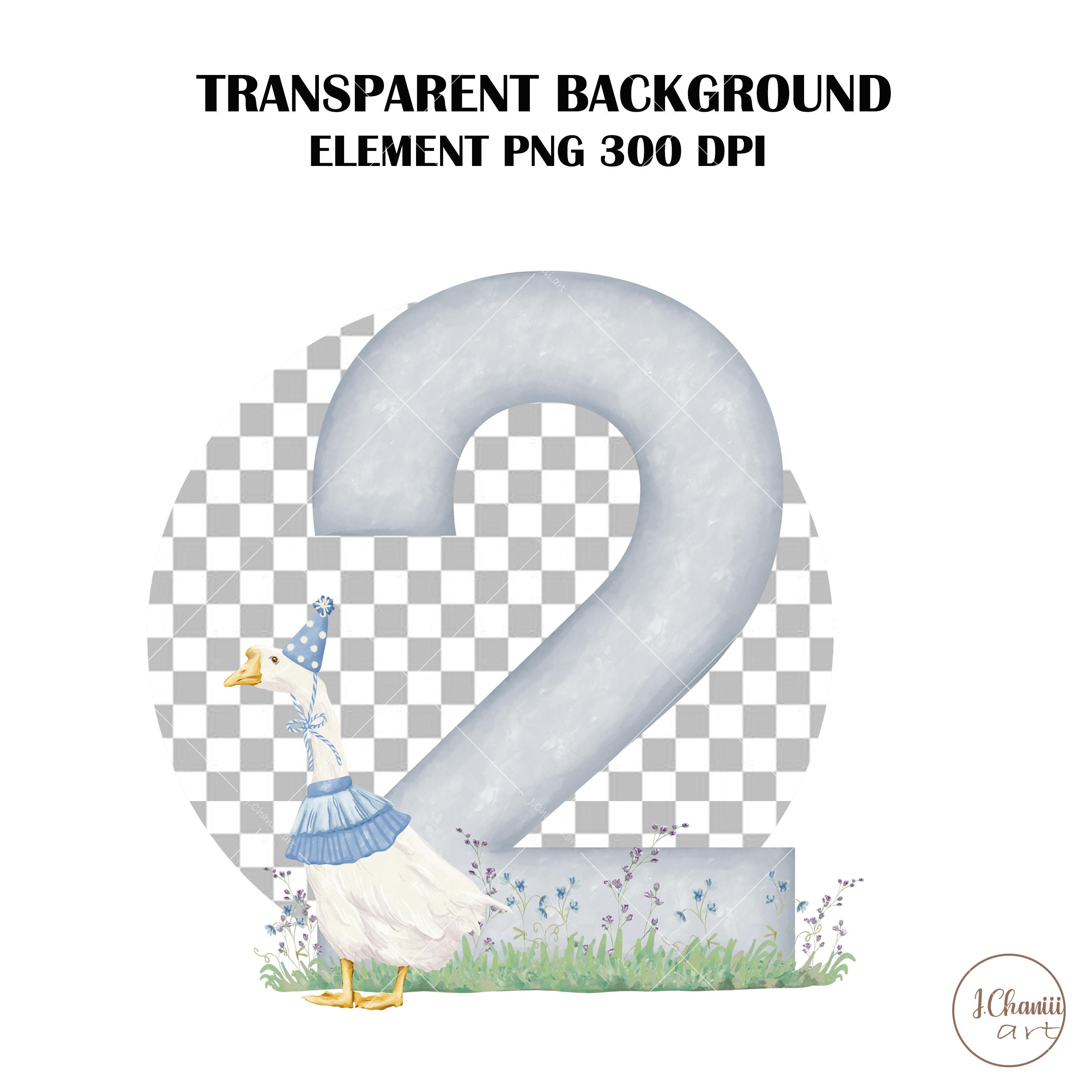 Happy Goose Numbers Clipart, Watercolor Silly Goose Numbers Clip Art, 0 ...