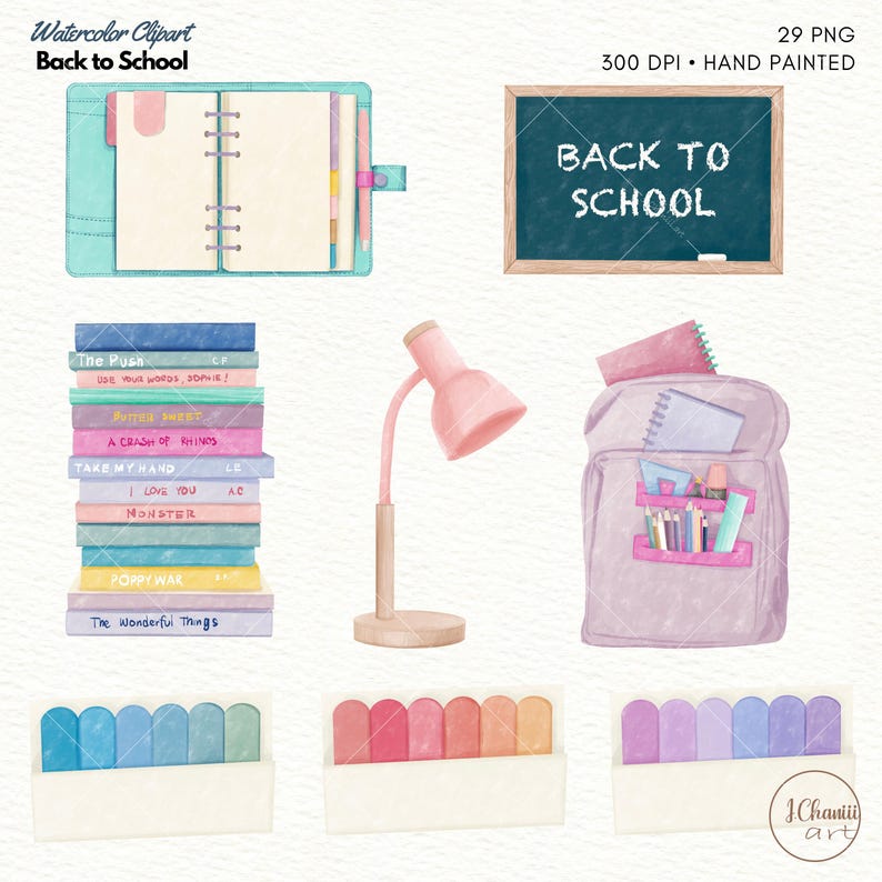 Back to School Clipart, Watercolor School Clipart, Teacher Clipart ...