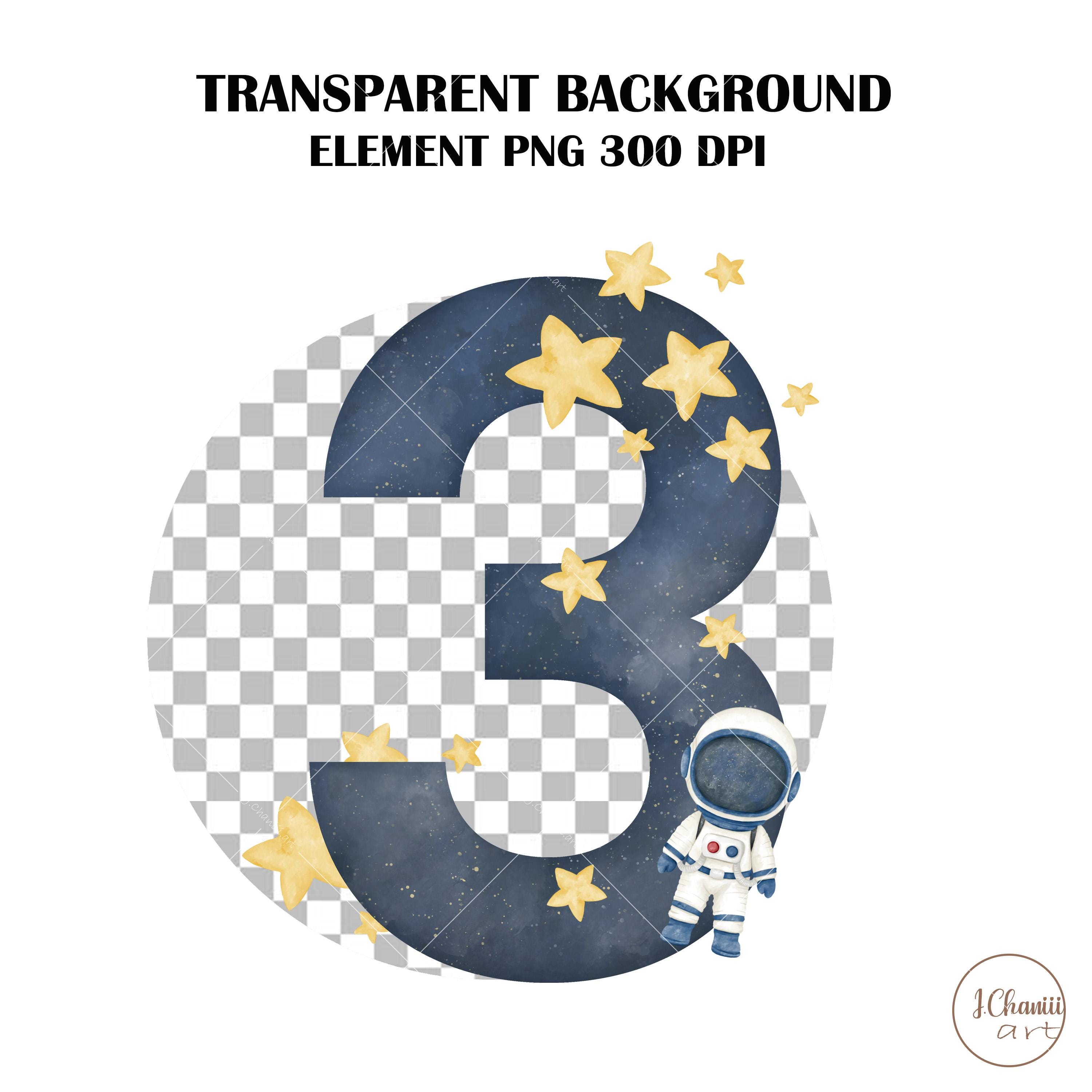 Space Numbers Clipart, Watercolor Cute Numbers Clip Art, 0-9 Numbers ...
