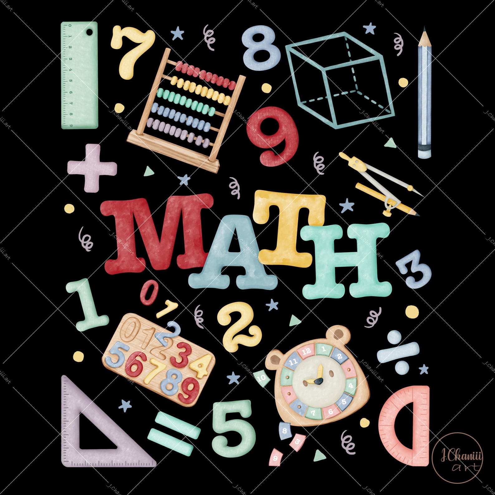 Pastel Math Rectangle PNG, Back to School Clipart, Watercolor School ...