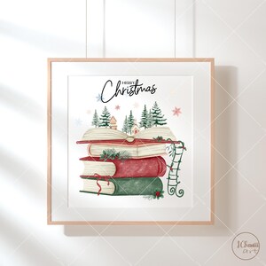 Christmas Books Clipart, Watercolor Christmas Bookish PNG, Cozy Readers ...
