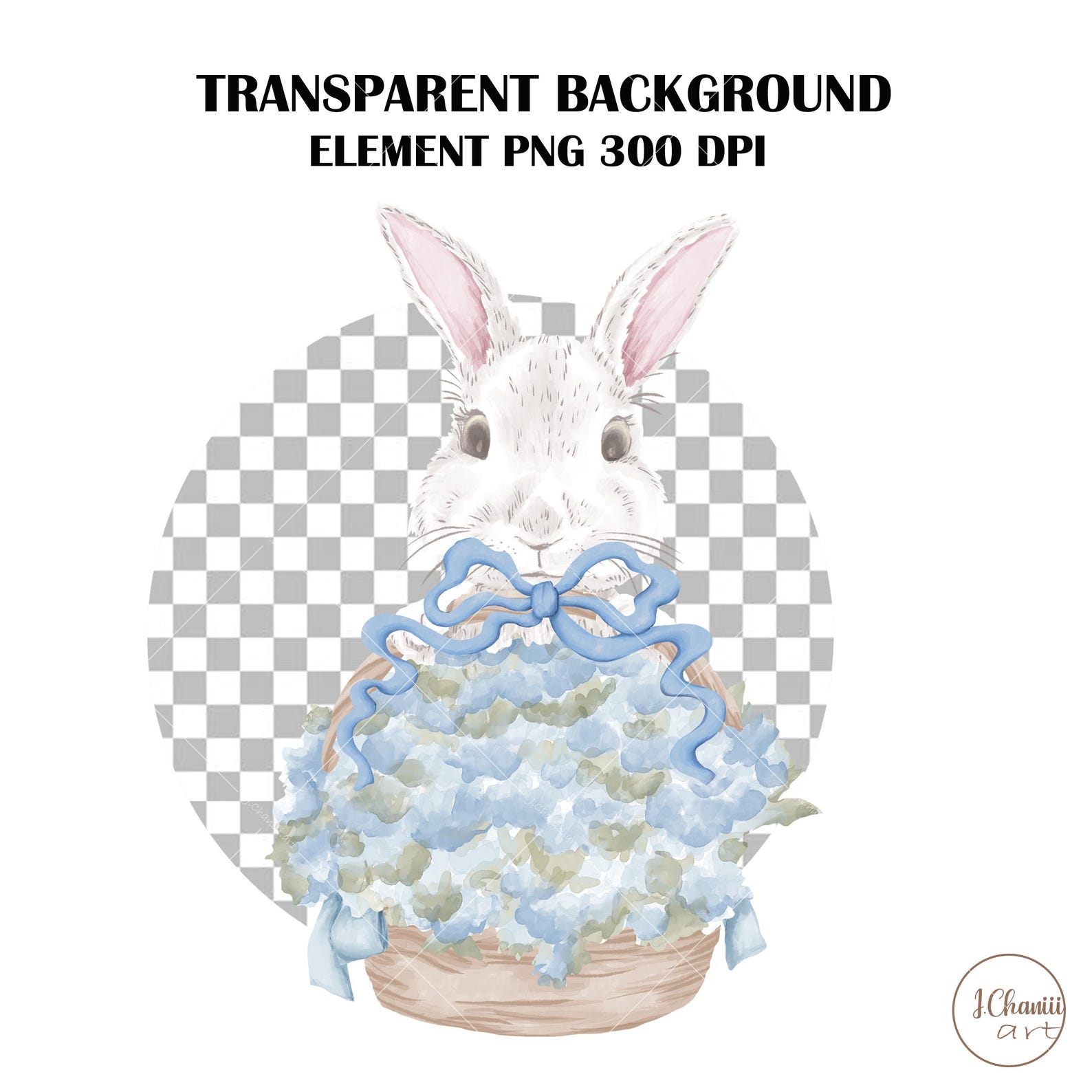 Watercolor Bunny Clipart: Easter Rabbit PNG, Party Decorations (digital ...