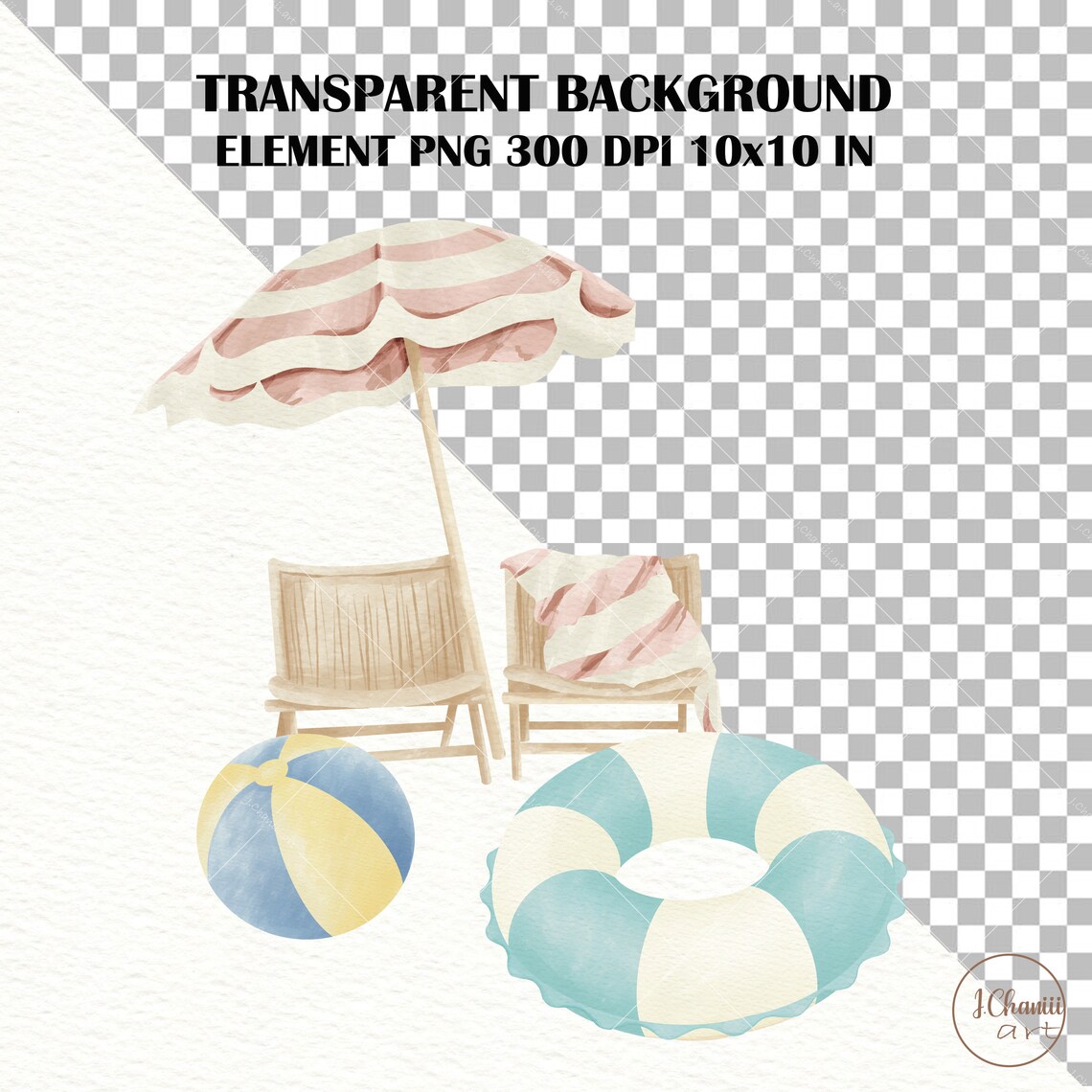 Summer Pool Party Clipart, Watercolor Summer Clipart, Pool Party ...