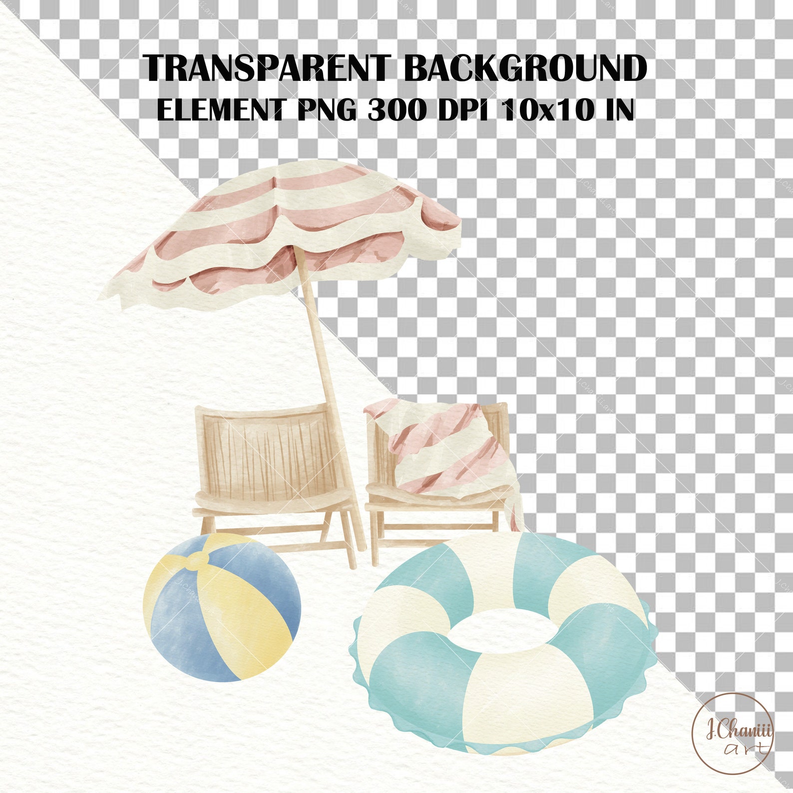 Summer Pool Party Clipart, Watercolor Summer Clipart, Pool Party ...