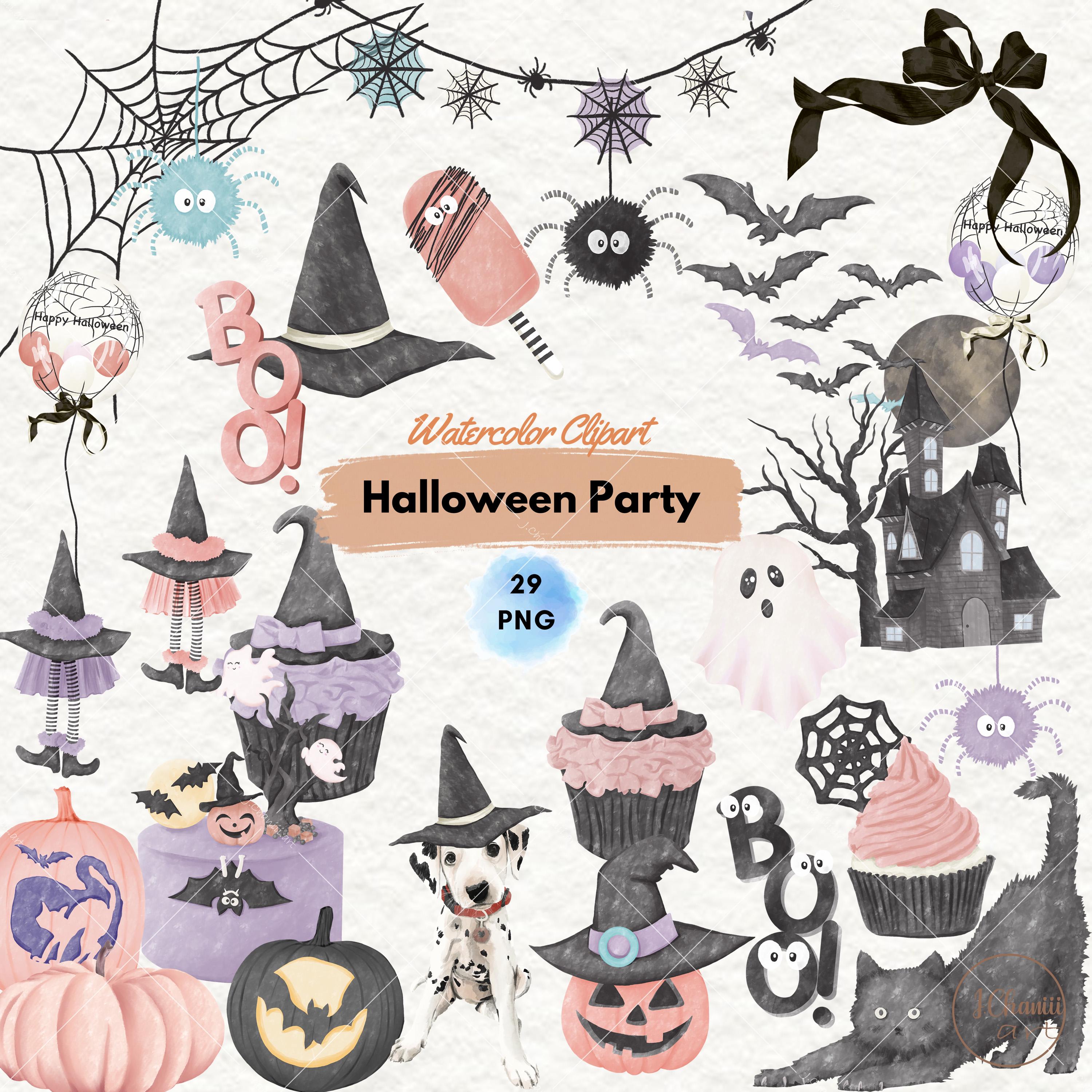 6 Bundle Pack, Watercolor Fall Clipart, Halloween Clipart, Cozy Autumn ...